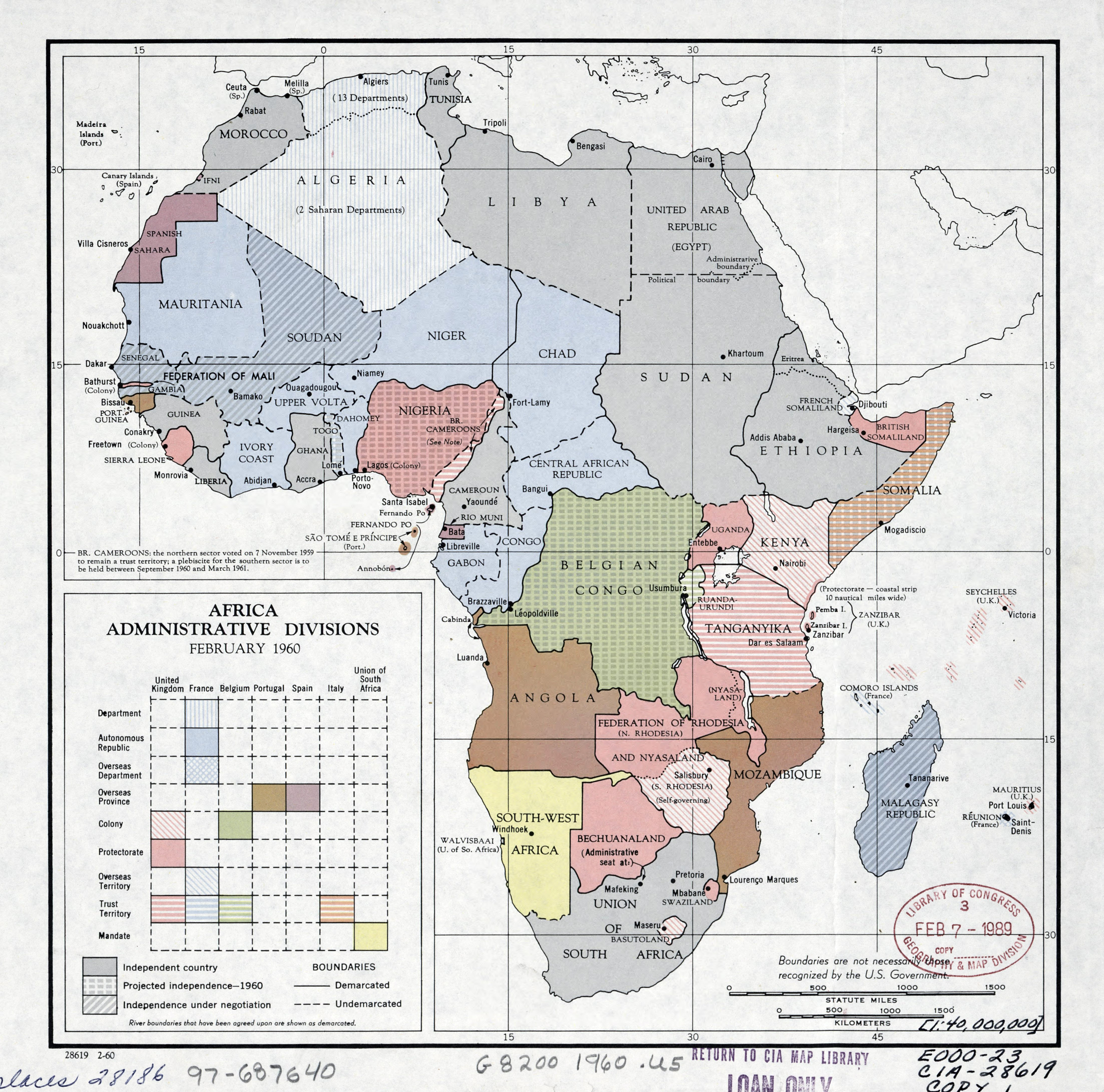 Map Of Africa 1960 Map Of Africa 1960