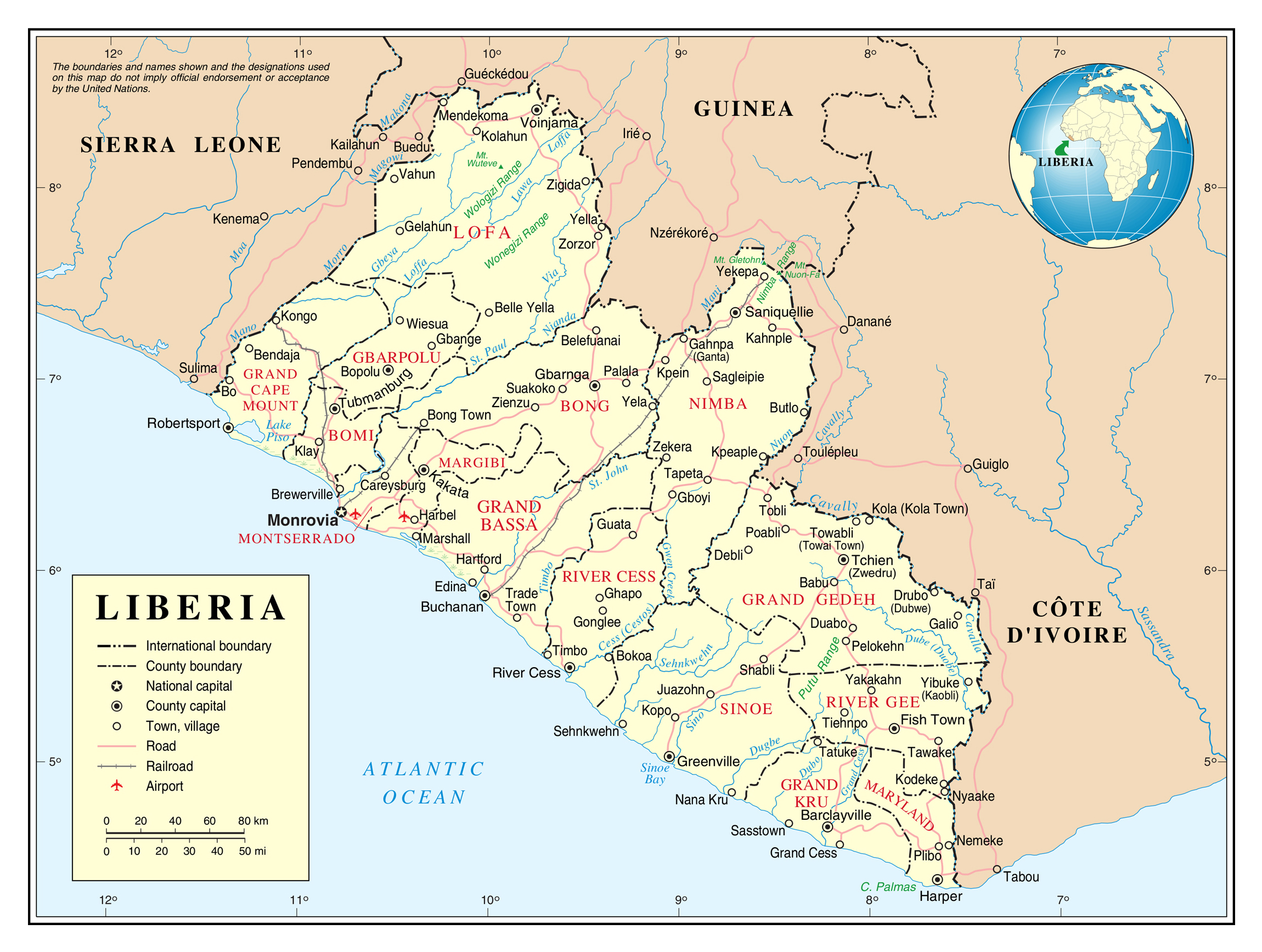 Political Map Of Liberia Cities And Towns Map Porn Sex Picture