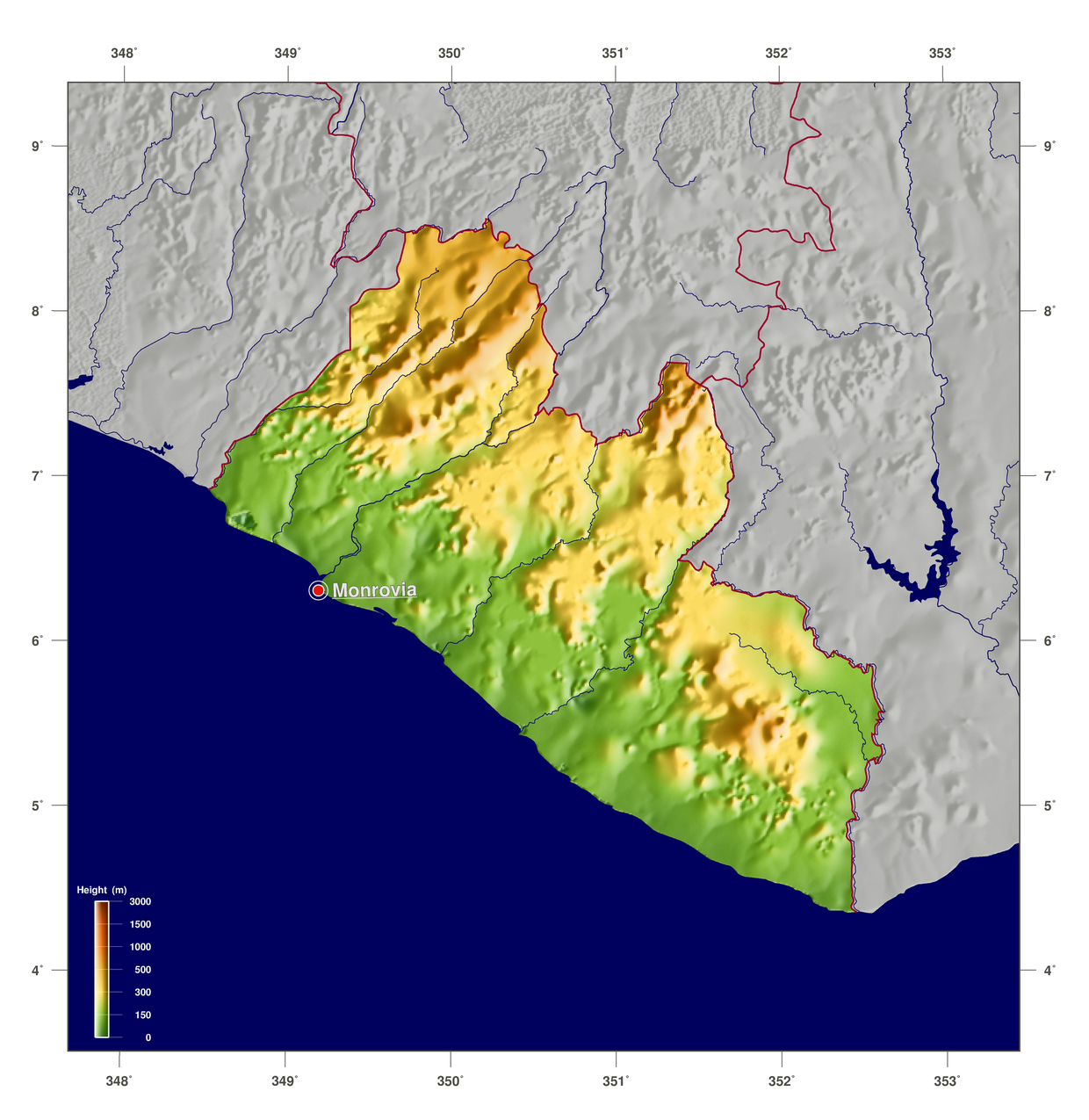 Large physical map of Liberia | Liberia | Africa | Mapsland | Maps of ... Large physical map of Liberia | Liberia | Africa | Mapsland | Maps of ...