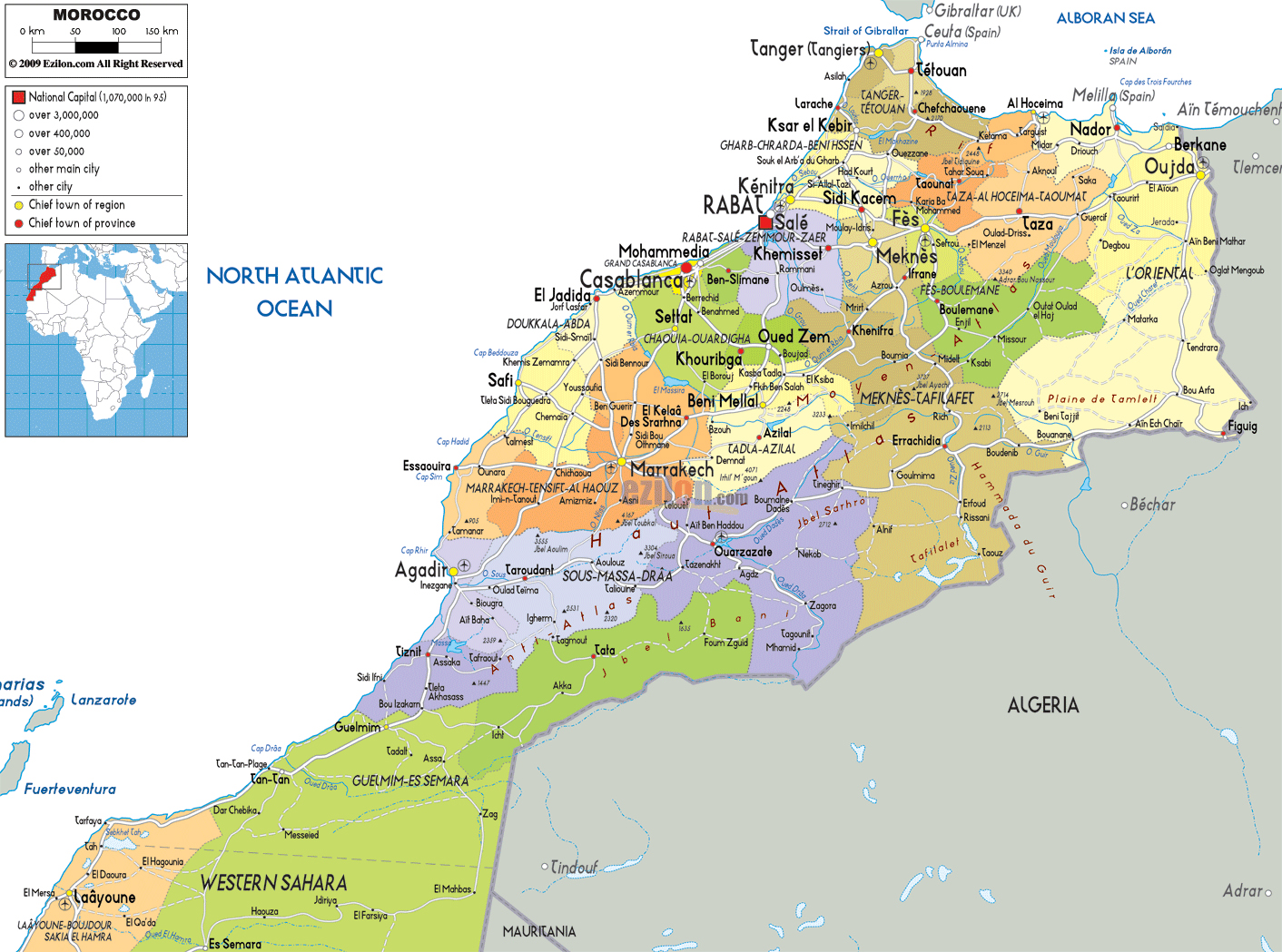 Large political and administrative map of Morocco with roads, cities ... Large political and administrative map of Morocco with roads, cities ...