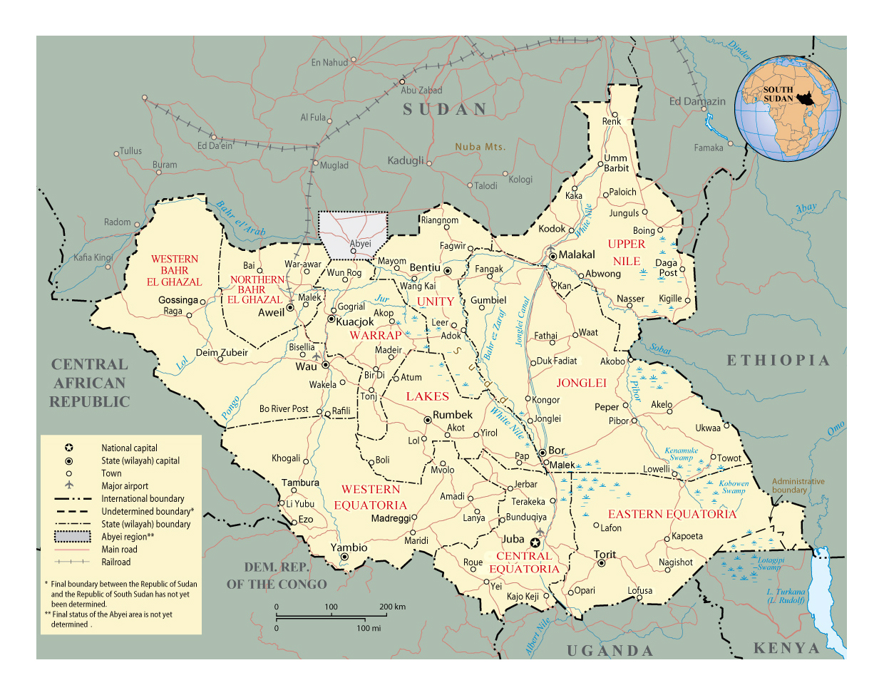 Sudan Political Map Sudan Political Map
