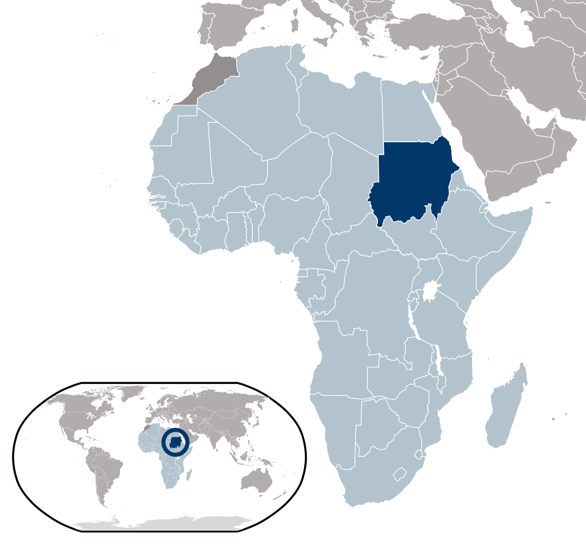 Large location map of Sudan | Sudan | Africa | Mapsland | Maps of the World Large location map of Sudan | Sudan | Africa | Mapsland | Maps of the World