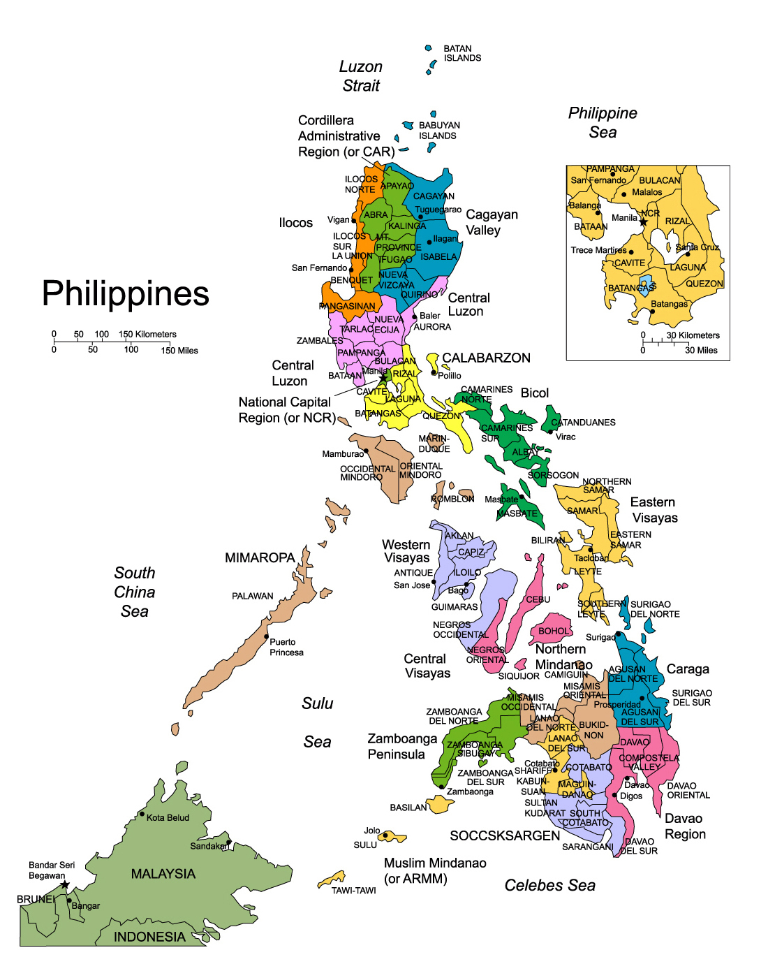 Detailed administrative map of Philippines | Philippines | Asia ... Detailed administrative map of Philippines | Philippines | Asia ...