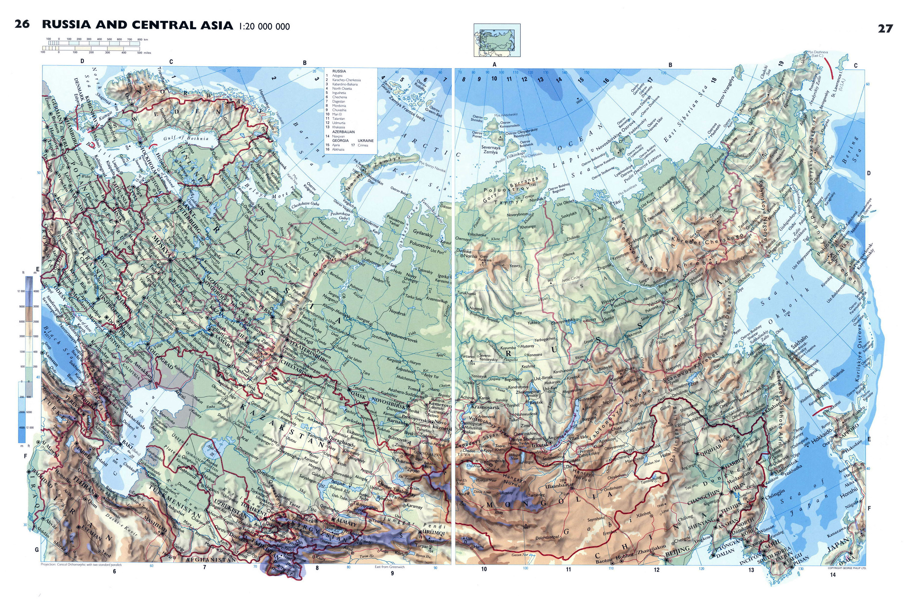 Large detailed physical map of Russia | Russia | Europe | Mapsland ... Large detailed physical map of Russia | Russia | Europe | Mapsland ...